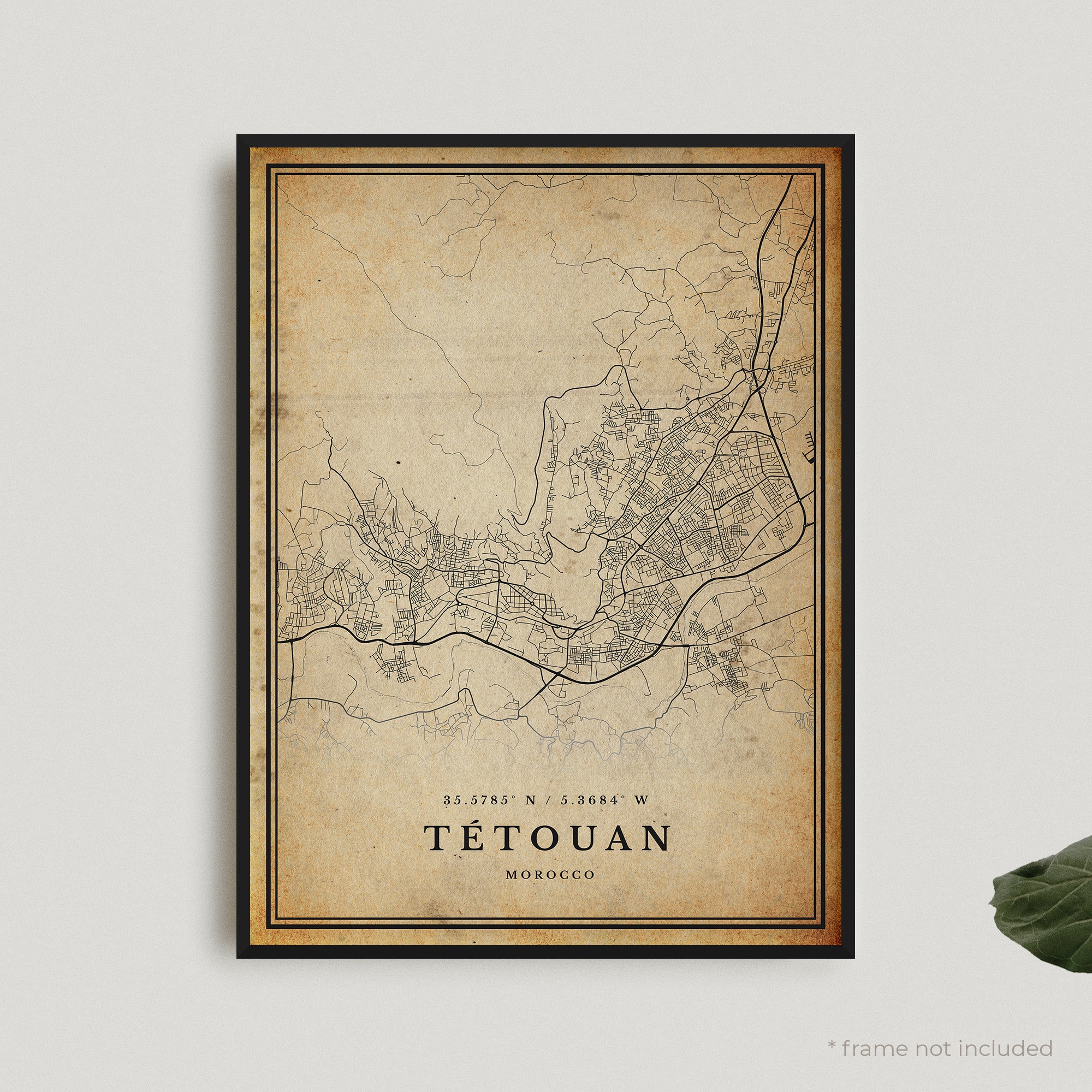 Modern Poster Tetouan map Map Print Moroccan Travel Tetouan poster City ...