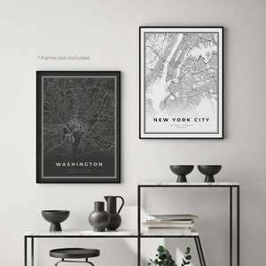 Set of 3 ANY CITY Vintage Map Posters Personalized Antique Map Prints ...