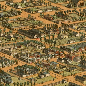 1885 Phoenix Aerial Map, Antique Map of Phoenix, Old Historical Map of ...