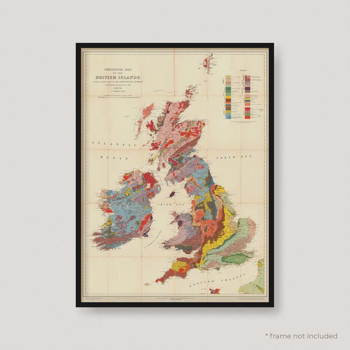 Geological Map of the British Islands Antique Map of British - Etsy