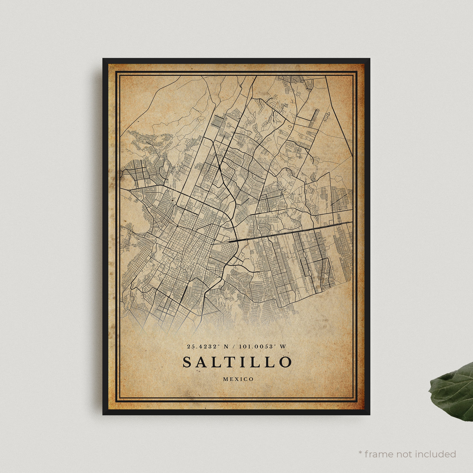 Saltillo Vintage Map Print Saltillo Retro Map Poster Antique | Etsy