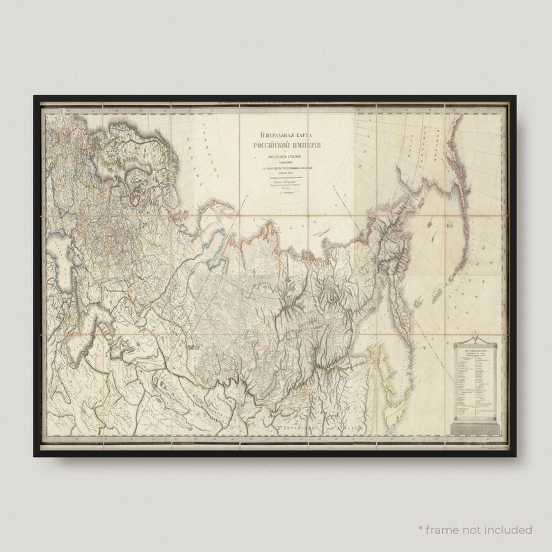 1809 Kaart van het Russische Rijk Antieke kaart van het - Etsy België