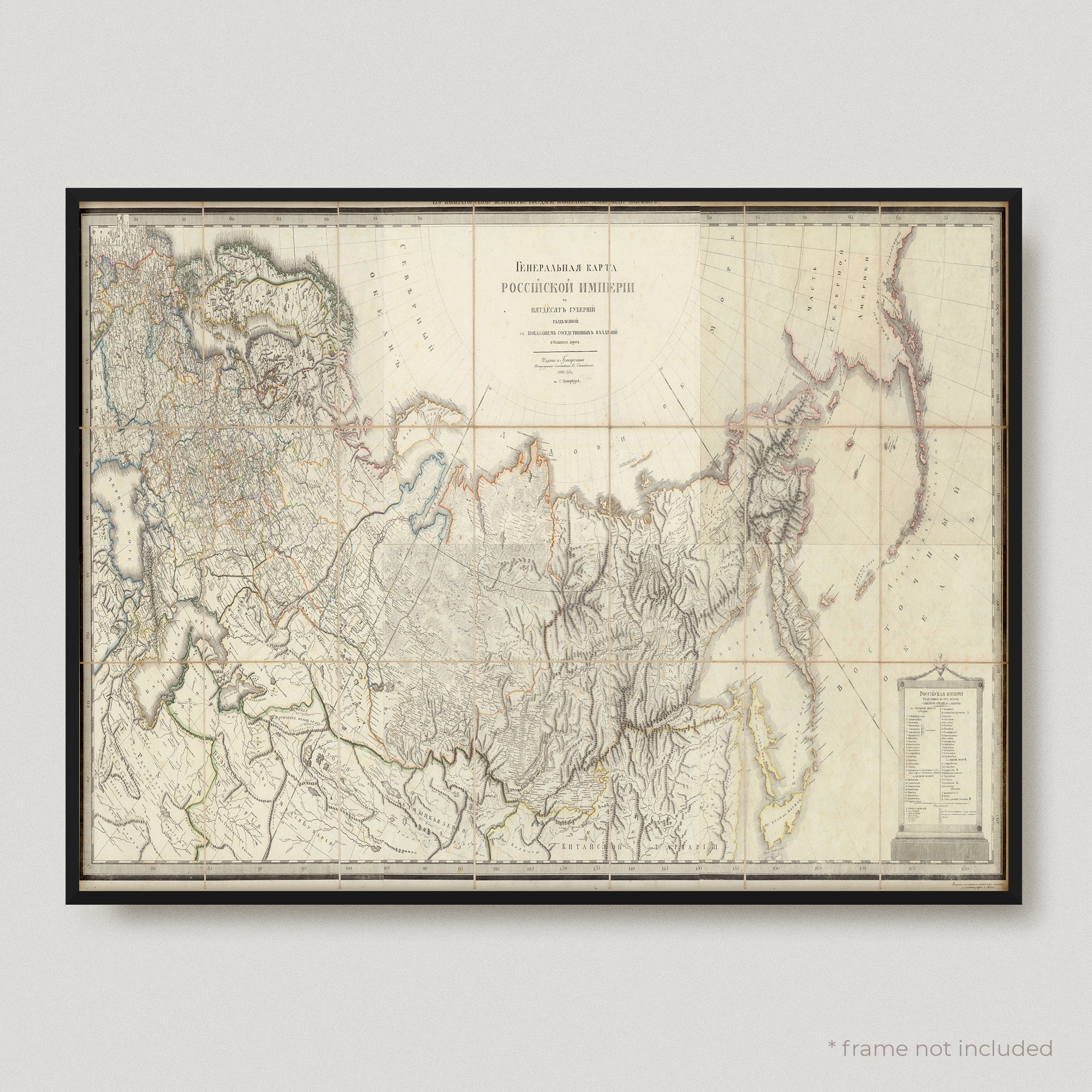 1809 Kaart van het Russische Rijk Antieke kaart van het - Etsy België