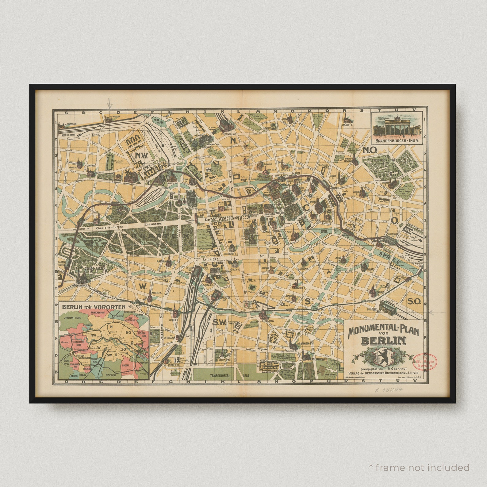 1902 Map Monumental Plan Von Berlin Antique Map of Berlin - Etsy