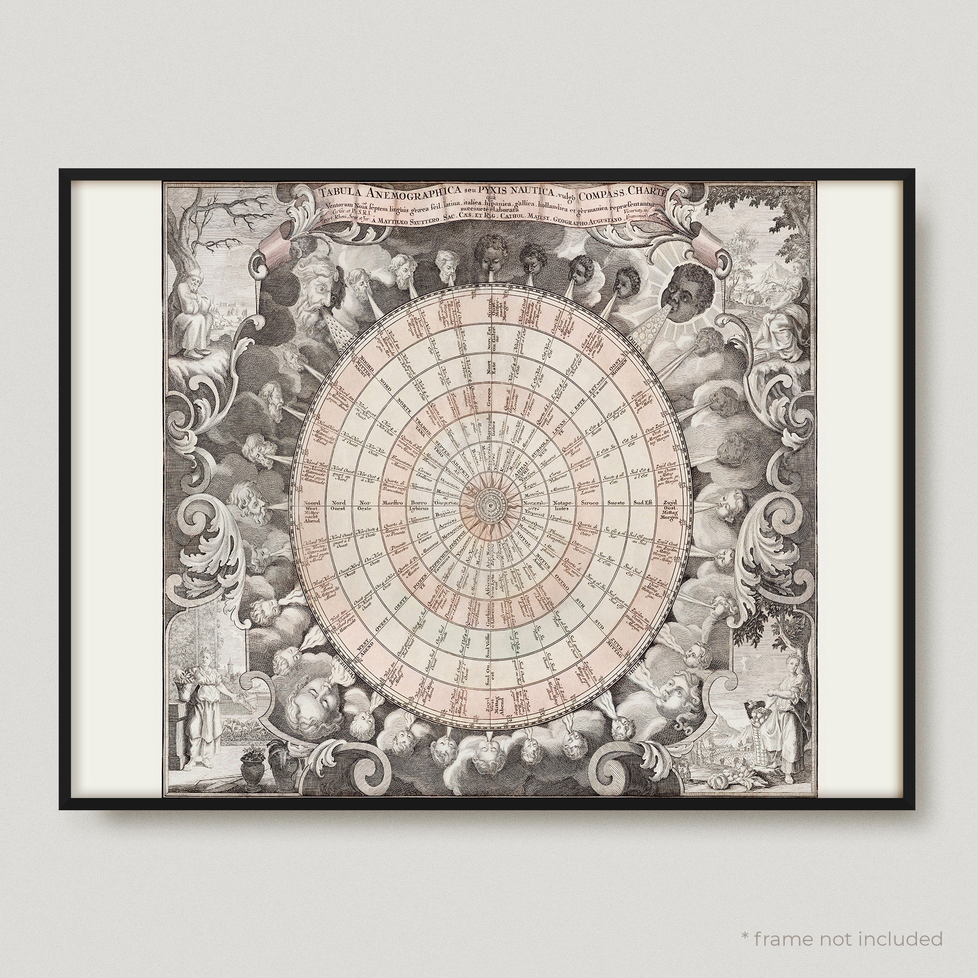 1740 A Map of the Winds Map Wind Antique Map Wind Old Map - Etsy