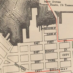 1910 Boston Map, Antique Map of Boston, Old Historical Map of Boston ...