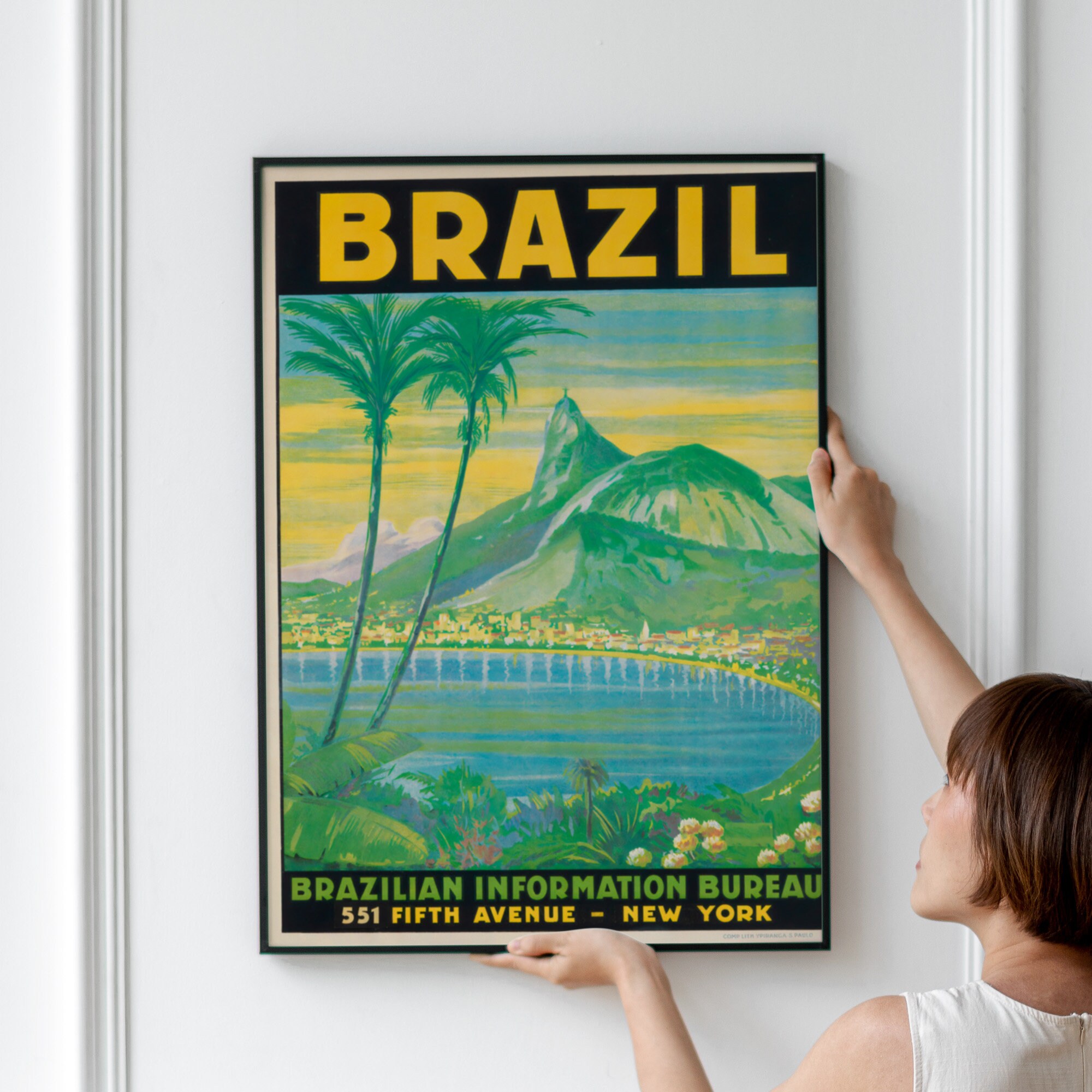 Brazil Vintage Poster, Brazil Retro Print, Vintage Brazilian Travel ...