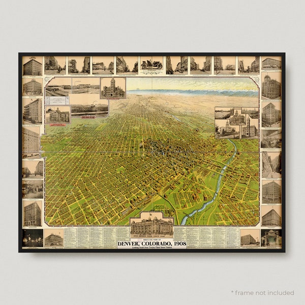 Historical Map of Denver - Etsy