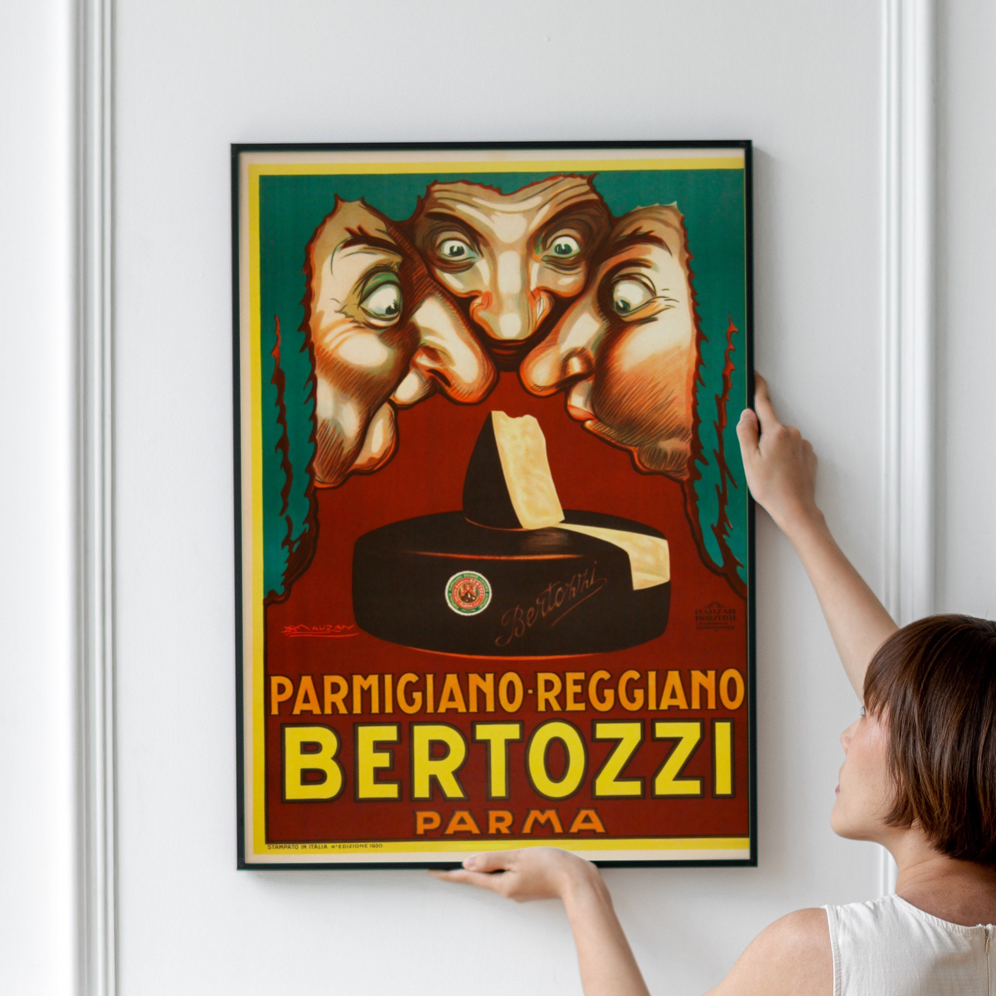 Cheese Pasta Bertozzi Vintage Poster Italian Food Retro | Etsy