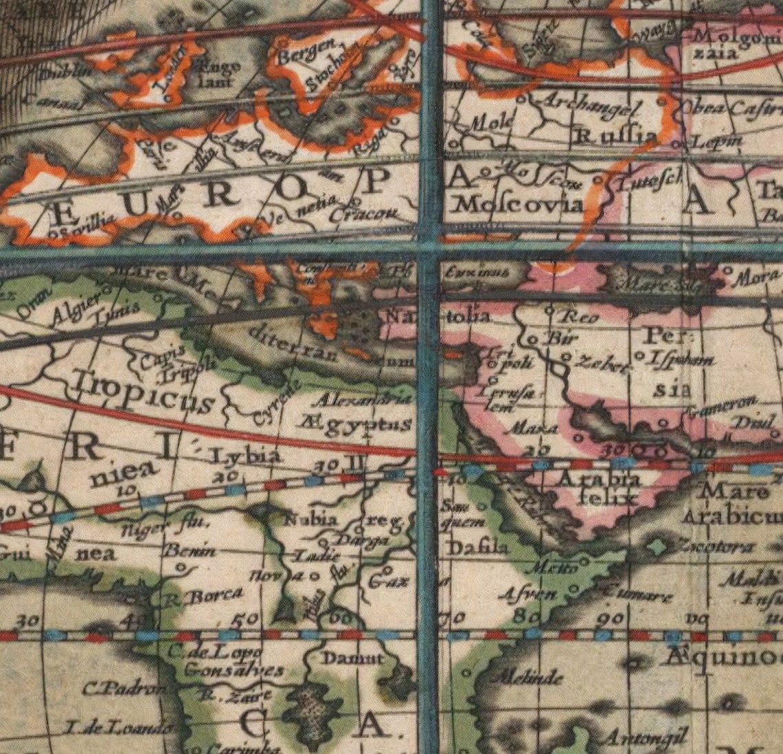 Cellarius Ptolemaic System Map Pictorial Sphere Antique Map | Etsy