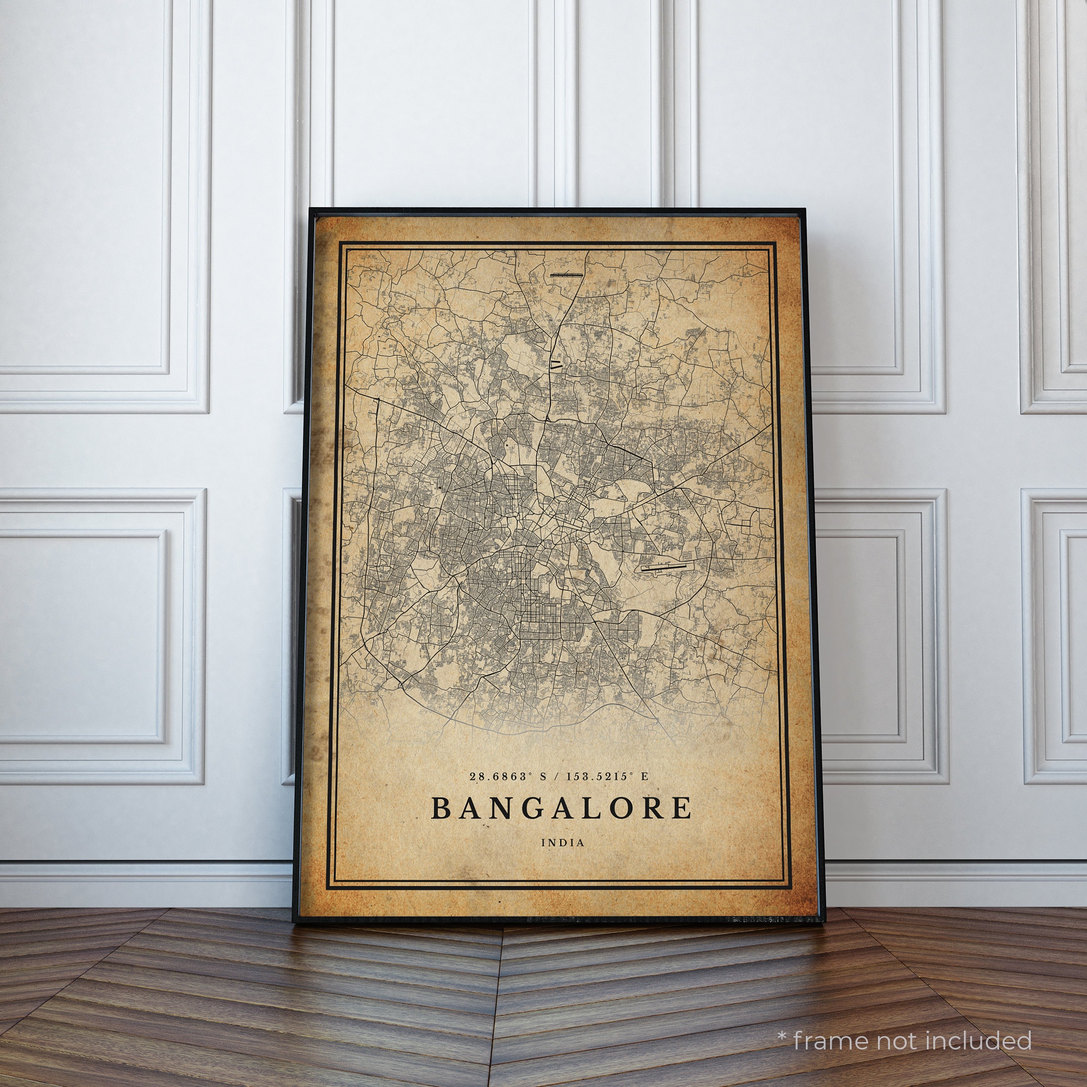 Bangalore Vintage Map Print Bangalore Retro Map Poster | Etsy