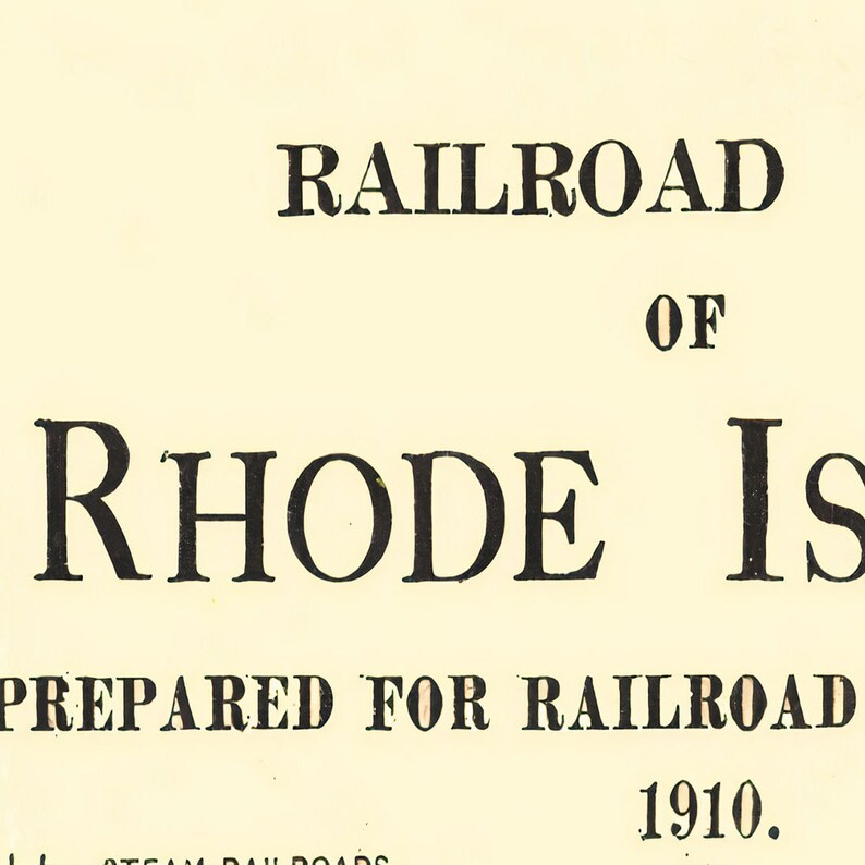 1910 Rhode Island Railroad Map Historical Map of Rhode | Etsy