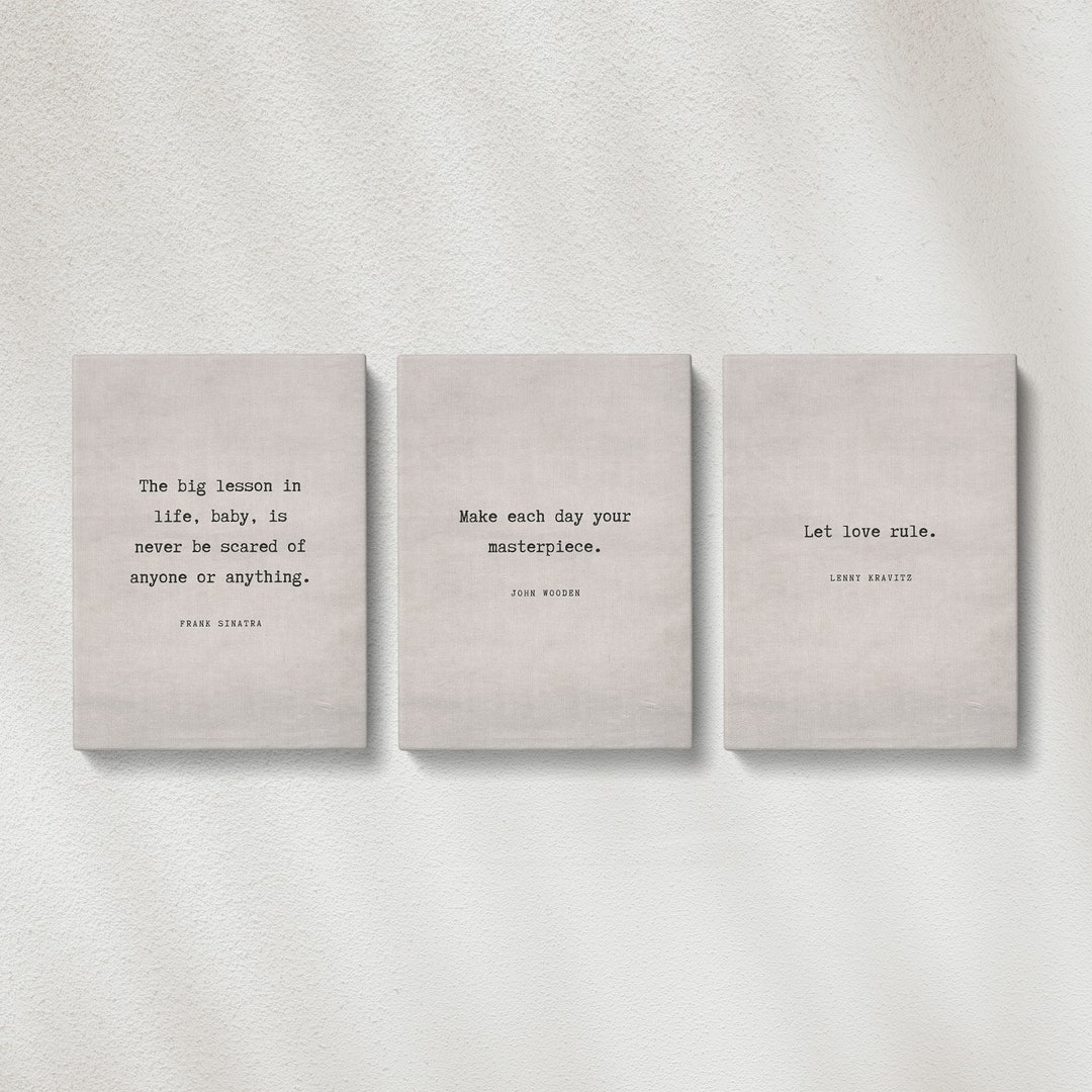 Set of 3 Custom Vintage Quote Prints Premium Cotton Canvas ...