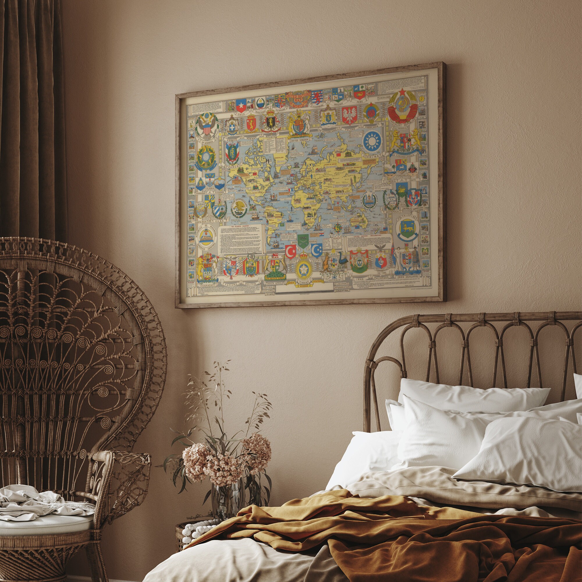 1948 United Nations Map of the World 20th Century Antique Map - Etsy