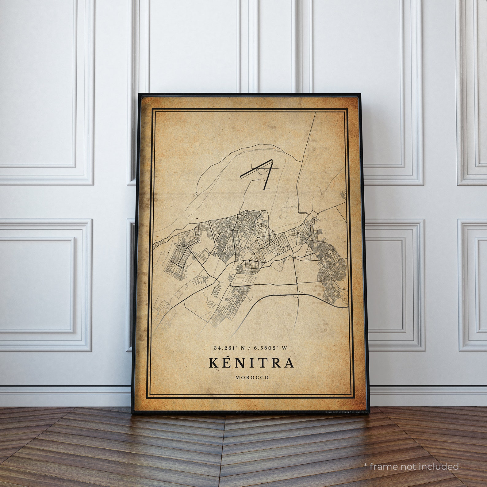 Kénitra Vintage Map Print Kénitra Retro Map Poster Antique - Etsy