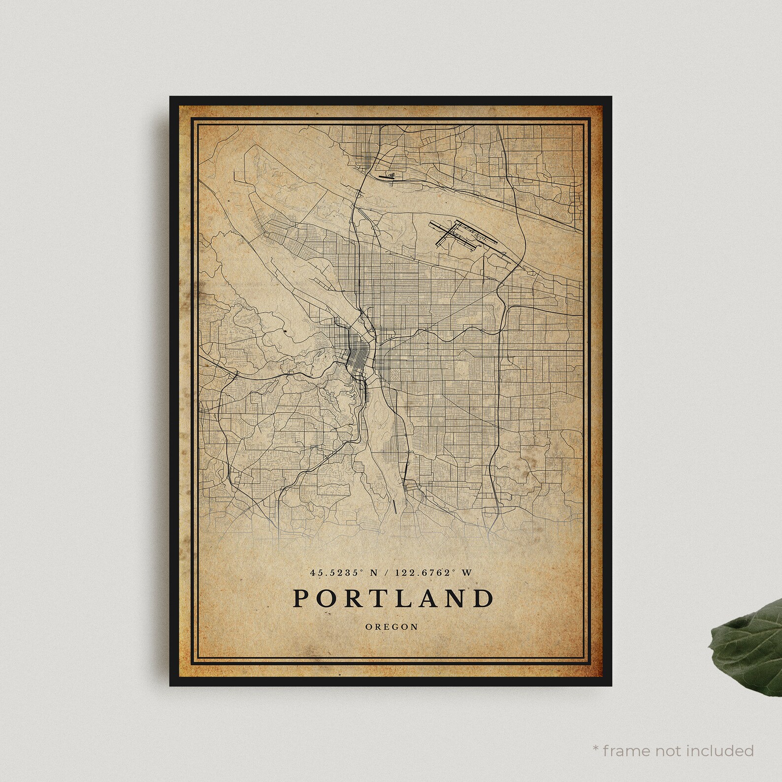 Portland Vintage Map Print Portland Retro Map Poster Antique | Etsy
