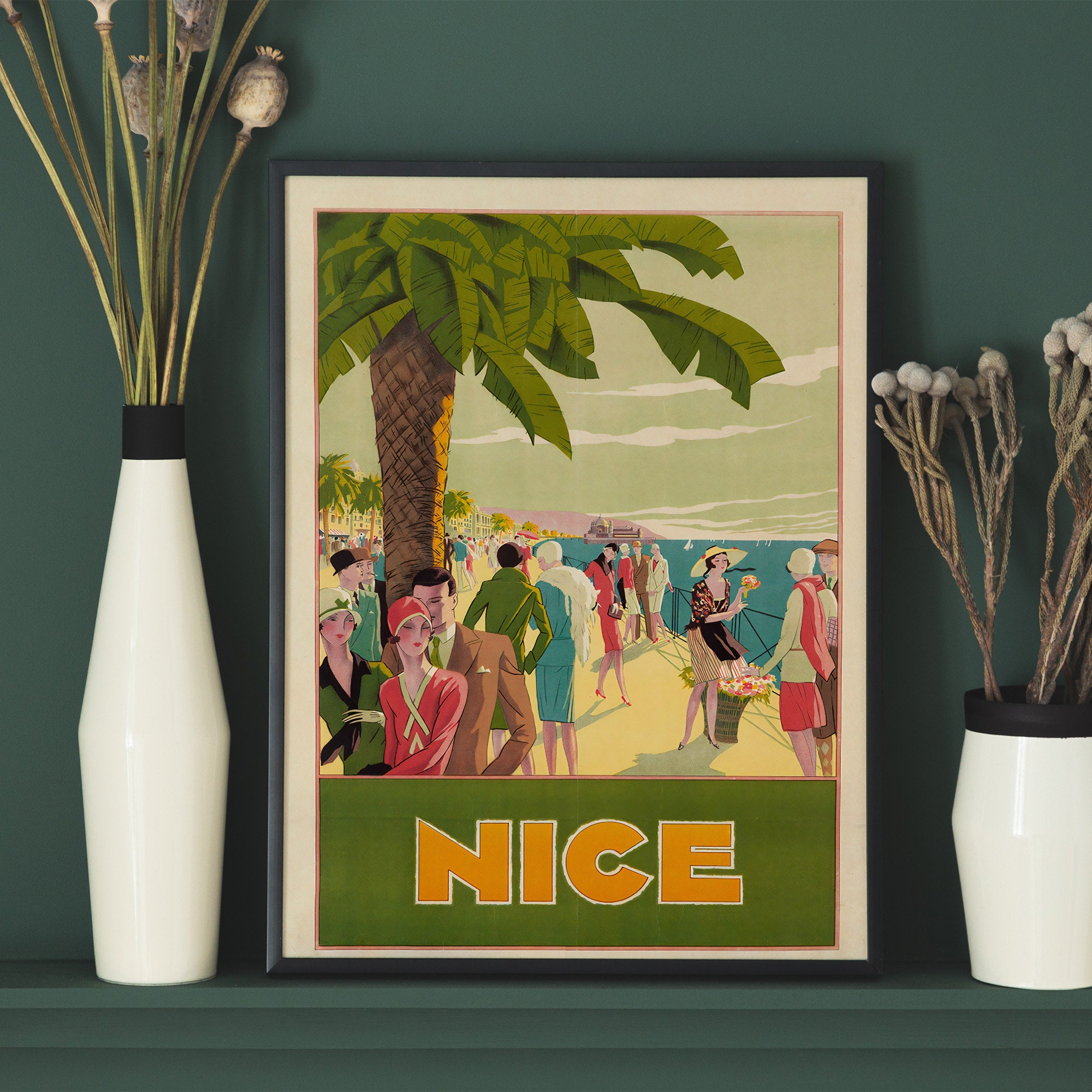 Nice Vintage Poster Nice Retro Print Vintage Italian Travel | Etsy