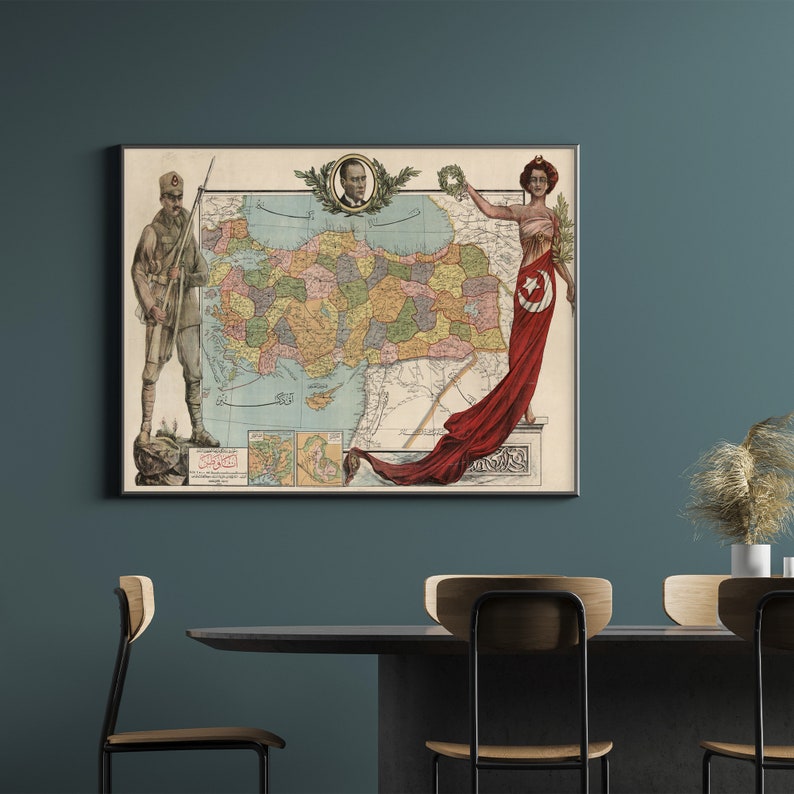 1927 Map of Turkey Antique Map of Turkey Old Map of Turkey - Etsy