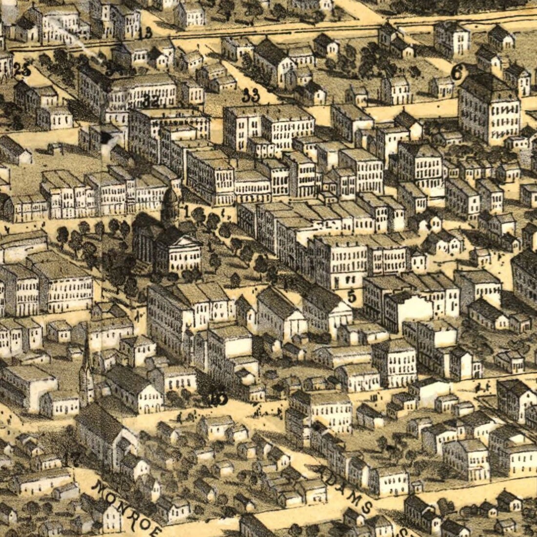 1867 Springfield Illinois Antique Map of Springfield Old - Etsy