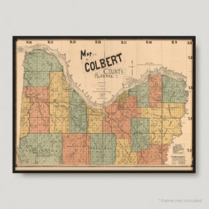 Map of Colbert County, Alabama, Historical Map of Alabama, Antique Map ...