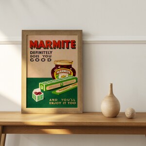 Marmite Yeast Extract Vintage Poster, British Food Retro Print, British ...