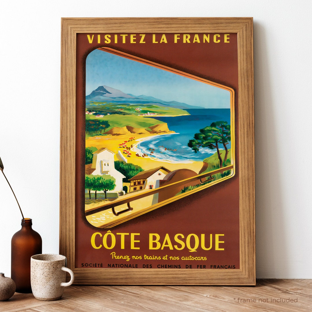La Côte Basque Vintage Poster, La Côte Basque Retro Print, Vintage ...