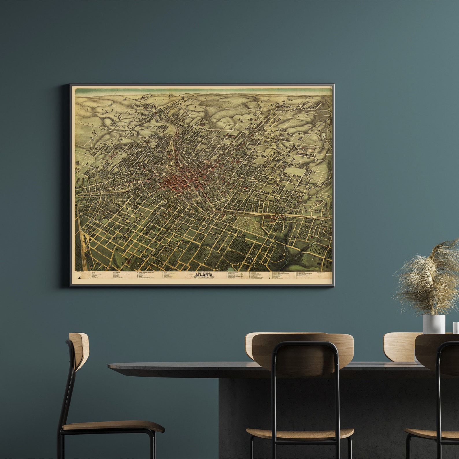 1892 Atlanta Koch Map Antique Map of Atlanta Old Historical | Etsy