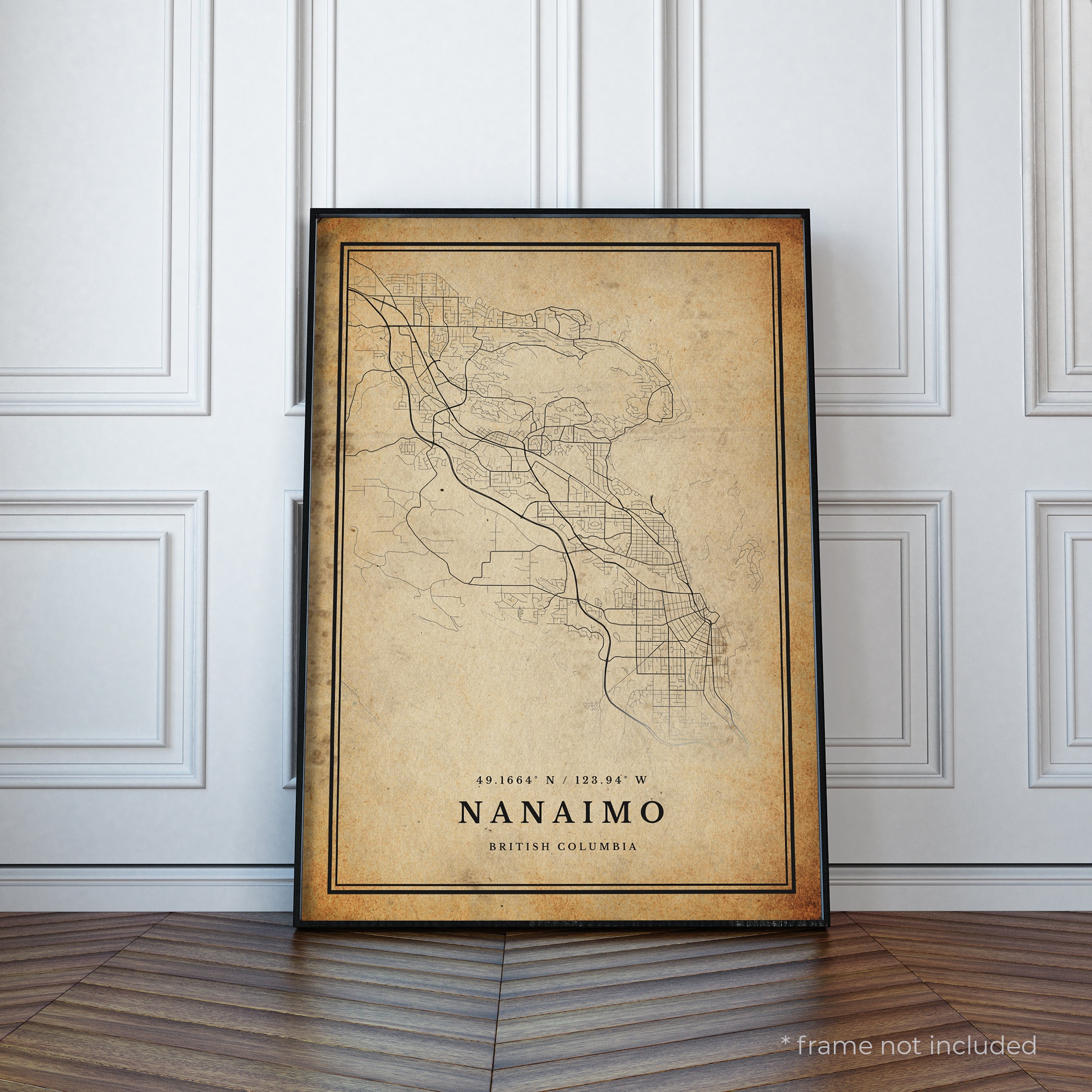 Nanaimo Vintage Map Print Nanaimo Retro Map Poster Antique - Etsy