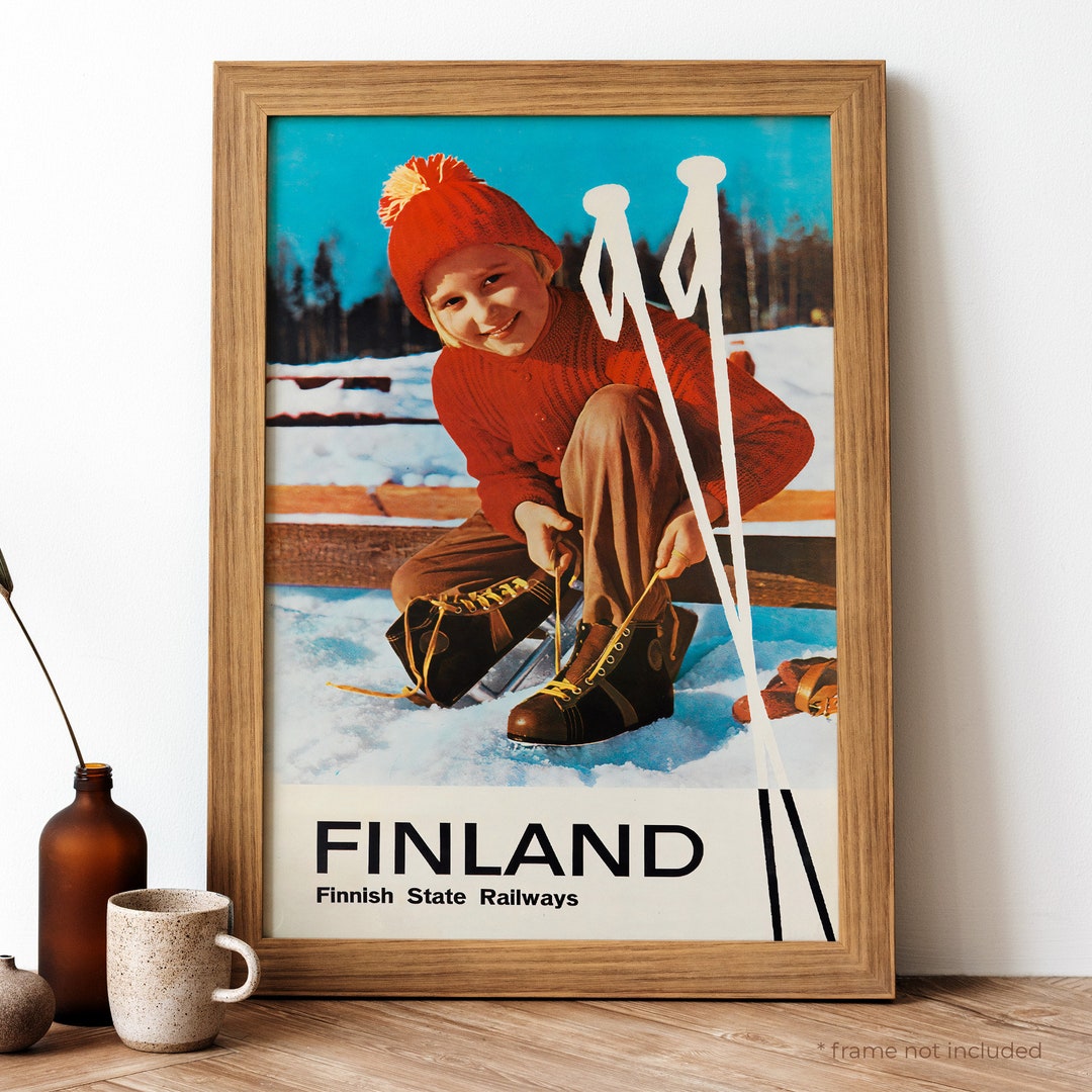 Finland Vintage Poster, Finland Retro Print, Vintage Finnish Travel ...
