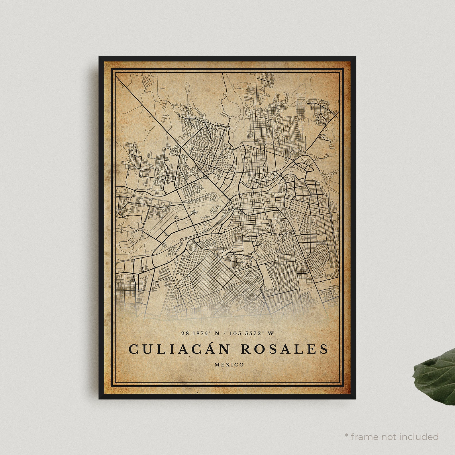 Culiacán Rosales Vintage Map Print Culiacán Rosales Retro Map - Etsy
