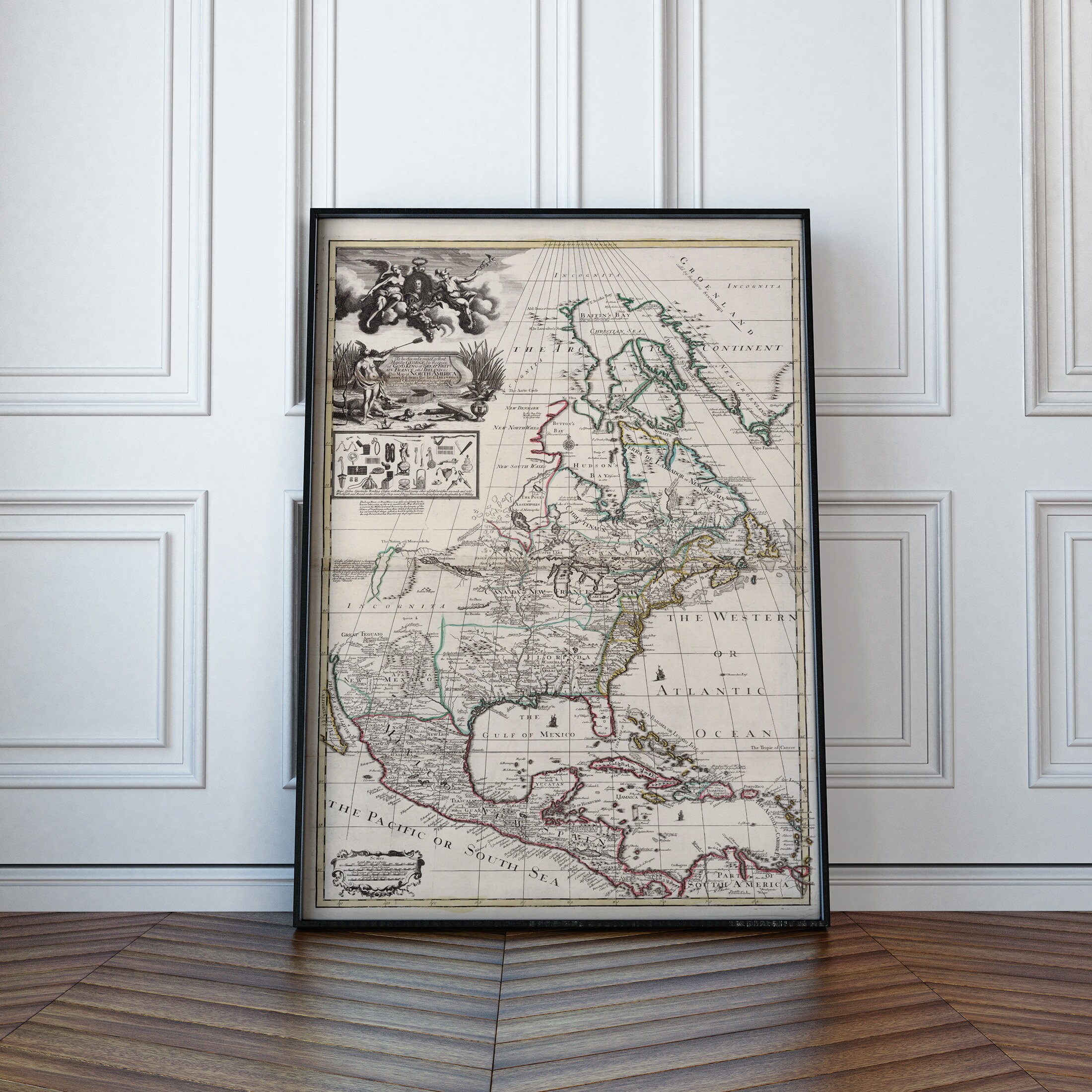 1717 Map of the North America 18th Century Antique Map of - Etsy