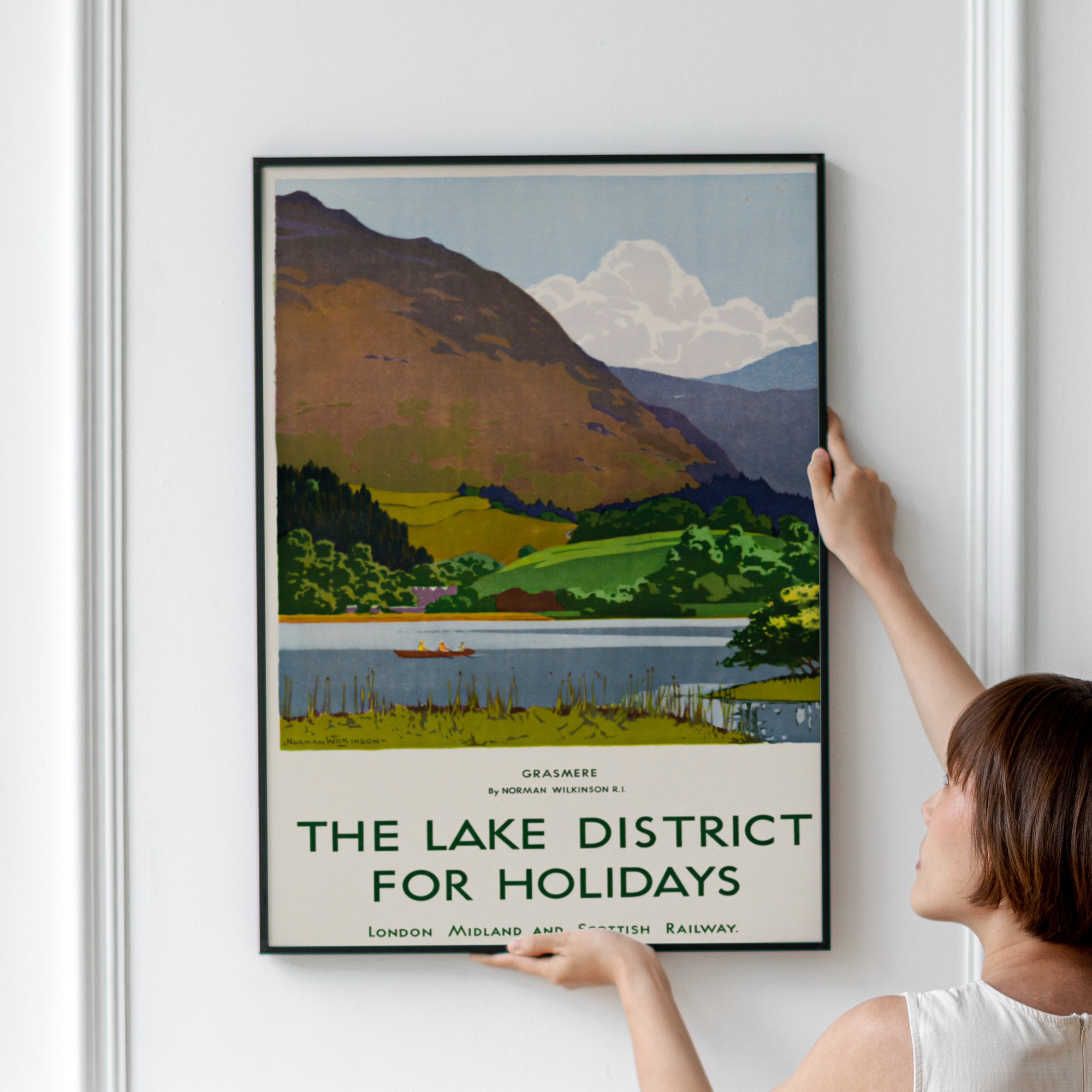 The Lake District Vintage Poster the Lake District Retro - Etsy