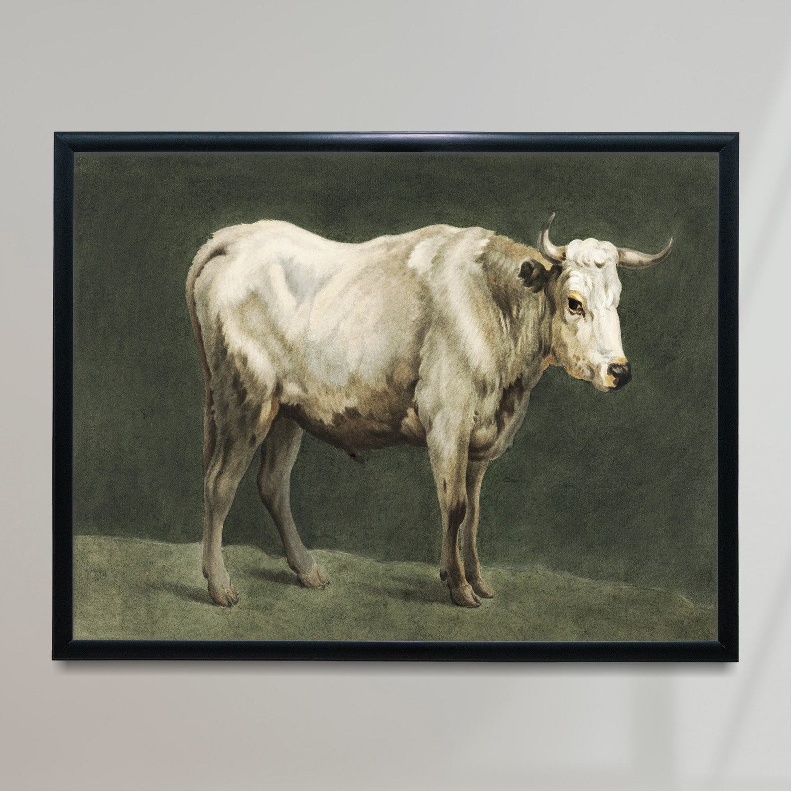 Standing Bull Vintage Poster Hand-drawn Bull Retro Print - Etsy