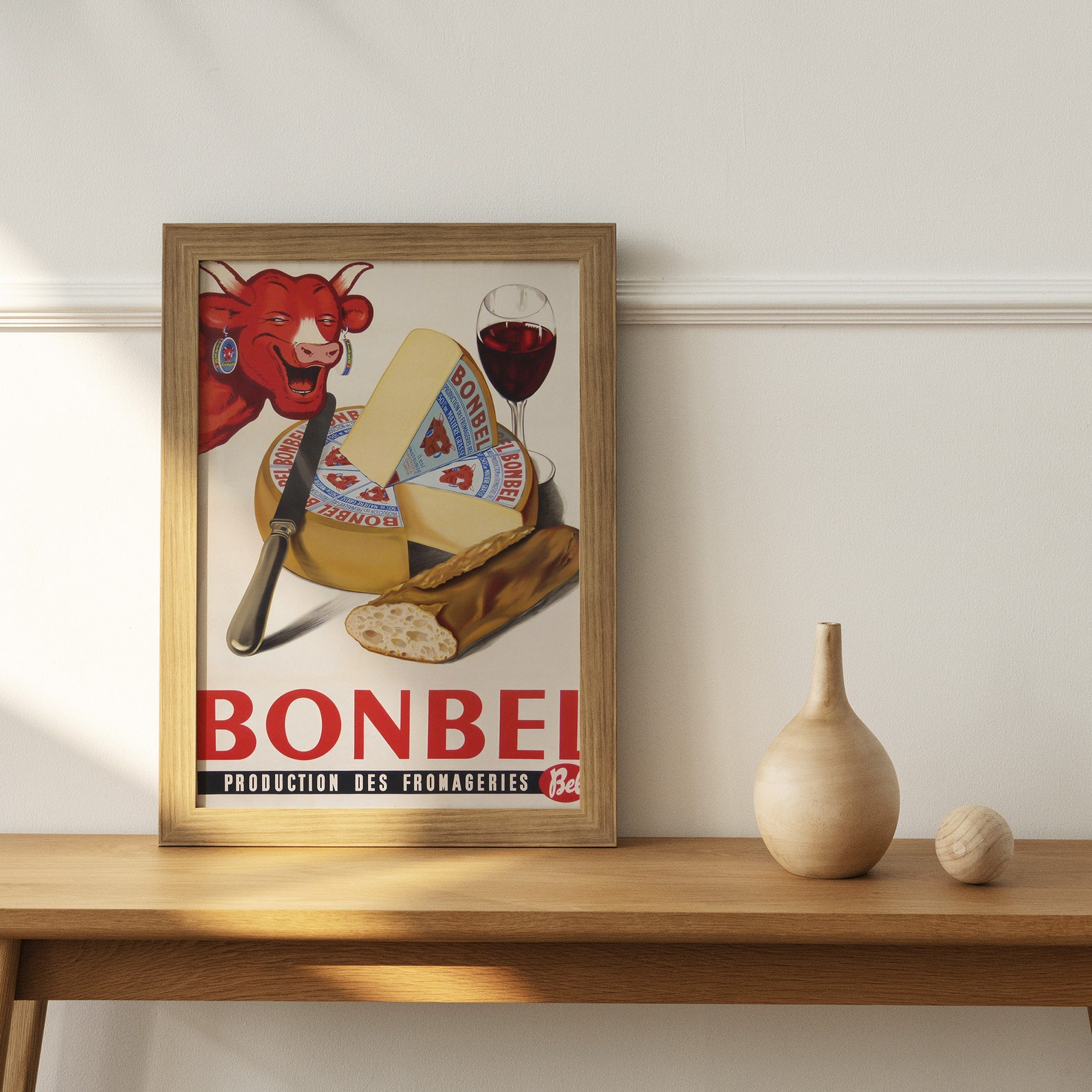 Bonbel Cheese Vintage Poster French Food Retro Print French | Etsy
