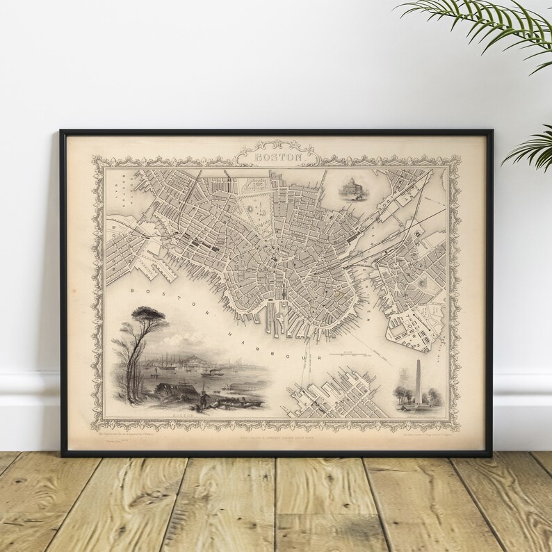 1851 Boston Atlas Map Antique Map of Boston Old Historical - Etsy