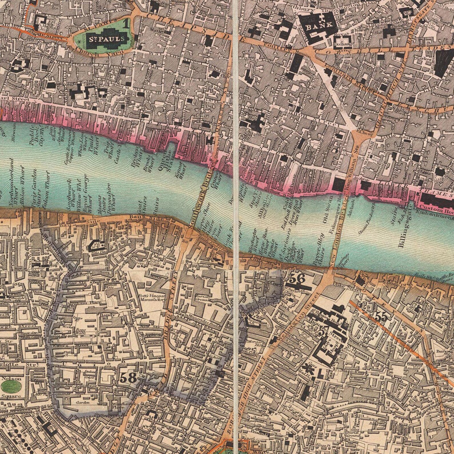 1835 Map of London Antique Map of London Old Historical Map - Etsy