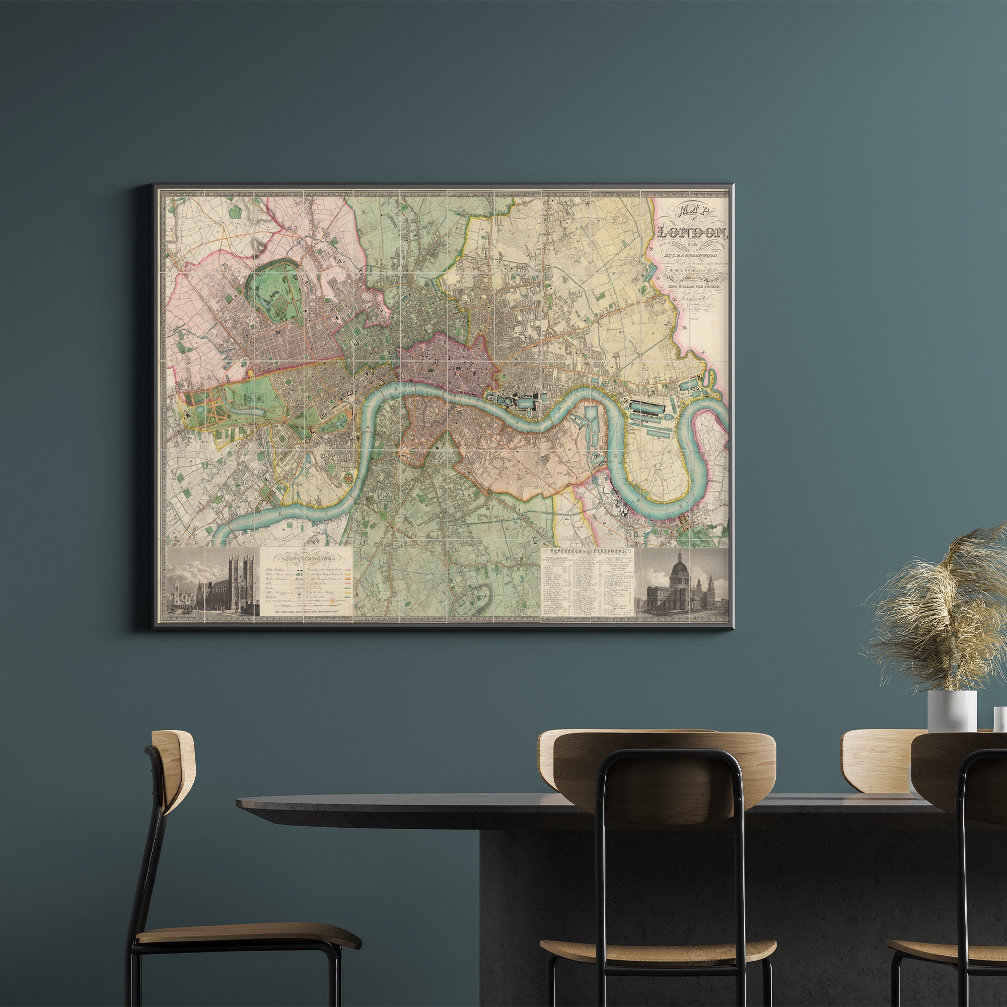 1835 Map of London Antique Map of London Old Historical Map - Etsy