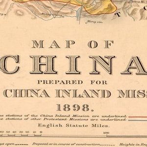 Map of China, Antique Map of China, Old Map of China, Vintage China Map ...