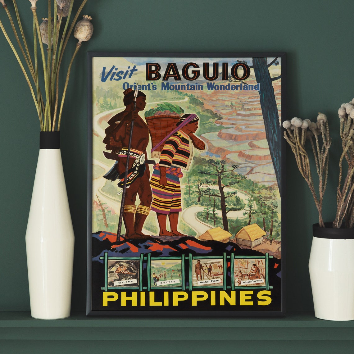 Baguio Vintage Poster Baguio Retro Print Vintage Philippine - Etsy