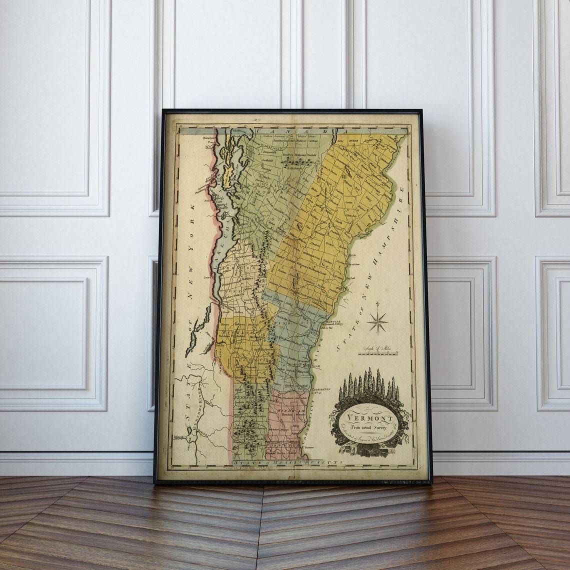 Map of Vermont Historical Map of Vermont Antique Map of - Etsy