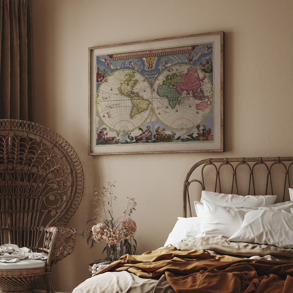 1665 Map of the World 17th Century Antique Map of the World - Etsy