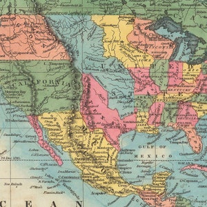 1849 Map of the World, on Mercator's Projection, 19th Century Antique ...