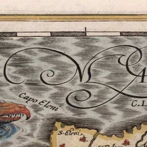 1623 Cyprus, Antique Map of Cyprus, Old Map of Cyprus, Vintage Cyprus ...