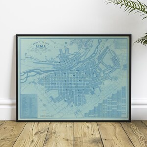 1879 Nuevo Plano De Lima, Antique Map of Lima, Old Historical Map of ...