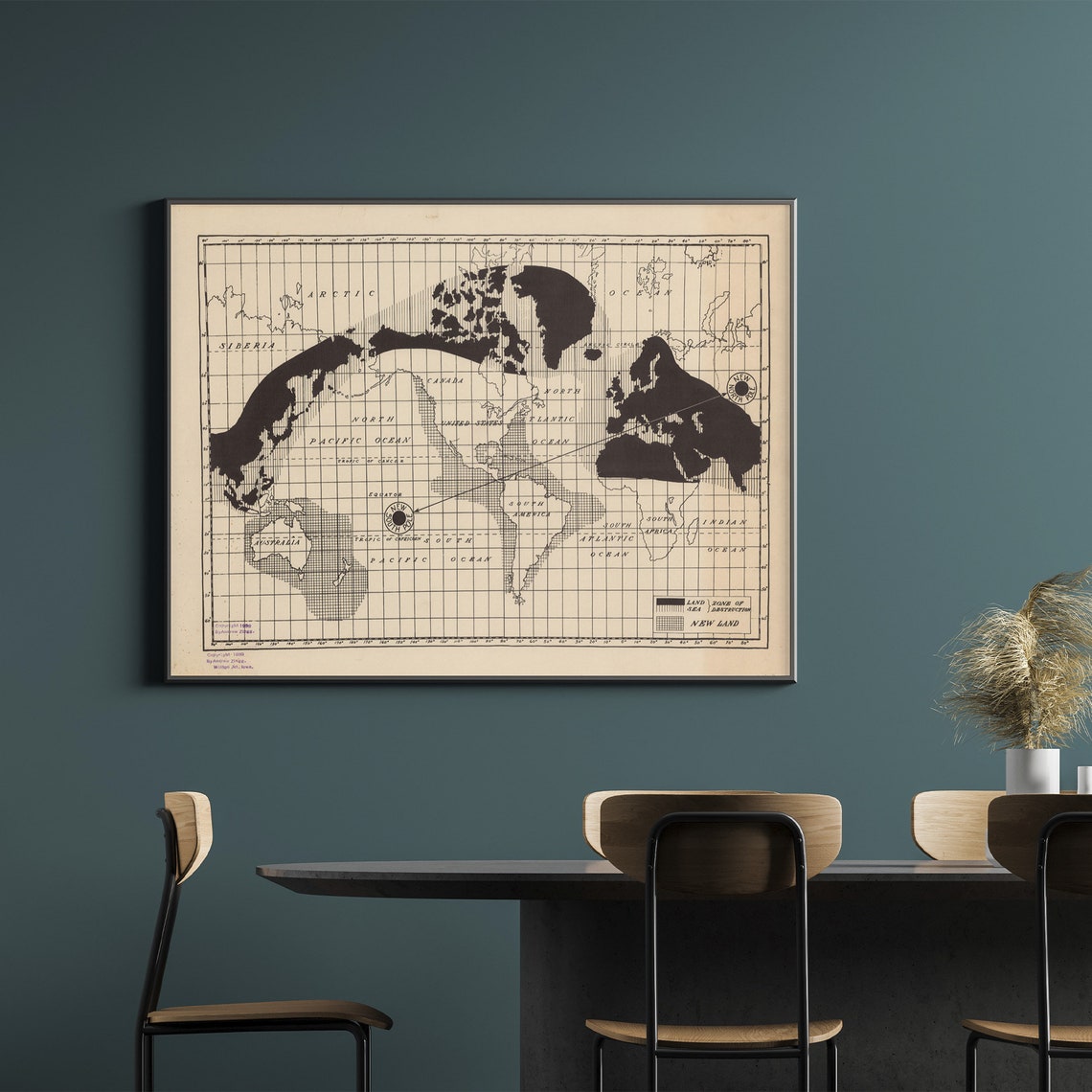 1938 A New Map Of The World 20th Century Antique Map of the | Etsy