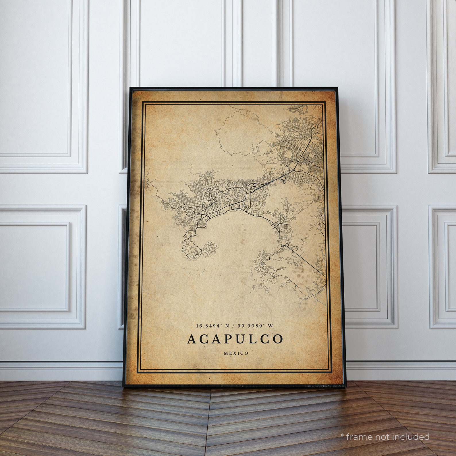 Acapulco Vintage Map Print Acapulco Retro Map Poster Antique - Etsy