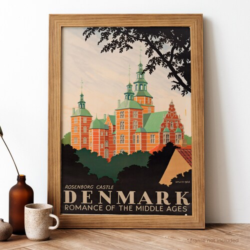 Copenhagen Vintage Travel Poster Denmark Print Vintage - Etsy