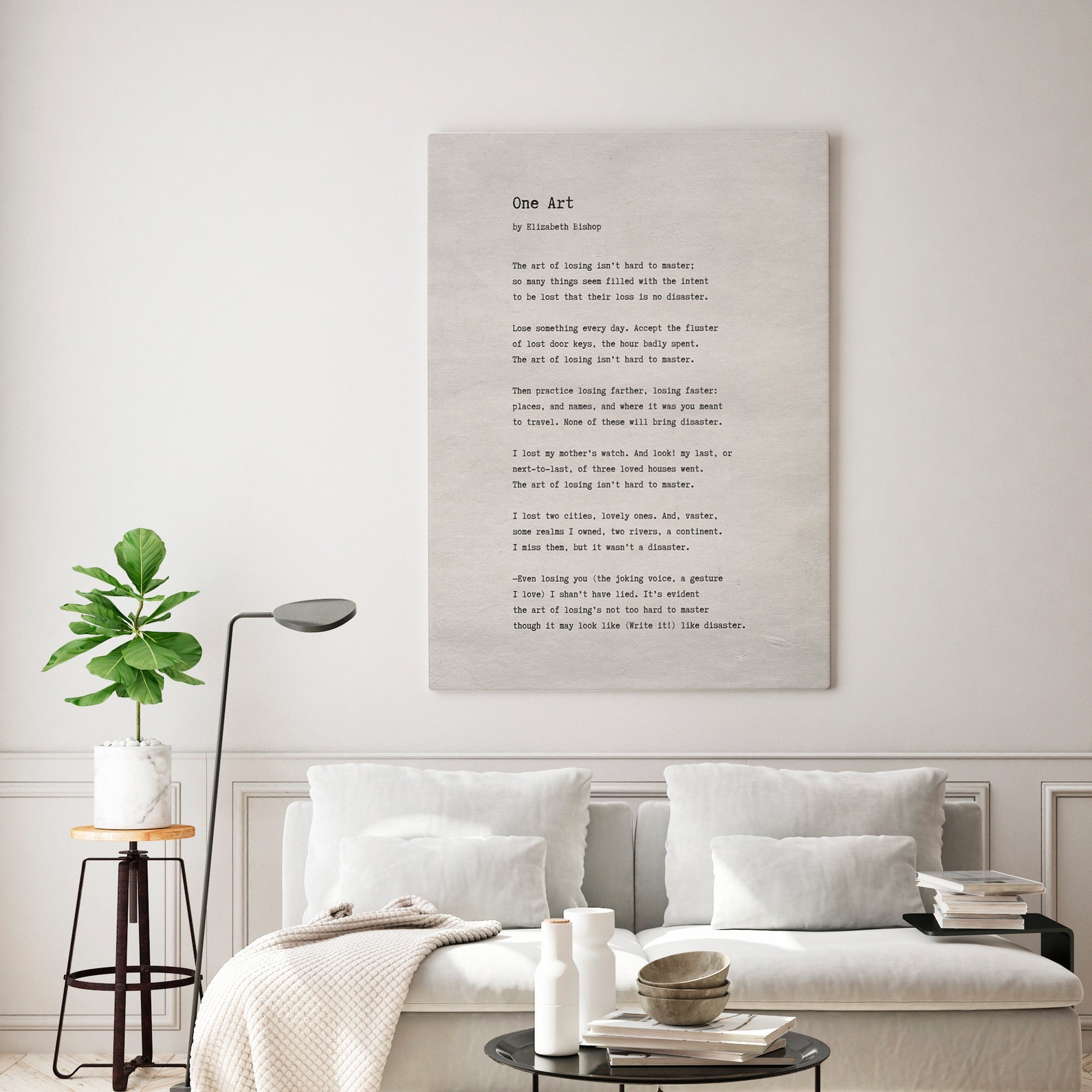 One Art by Elizabeth Bishop Poem Print Vintage Canvas Print - Etsy