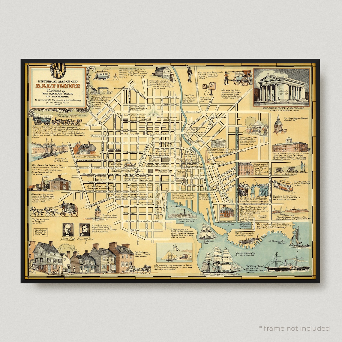 1897 Historical Map of Old Baltimore Antique Map of - Etsy