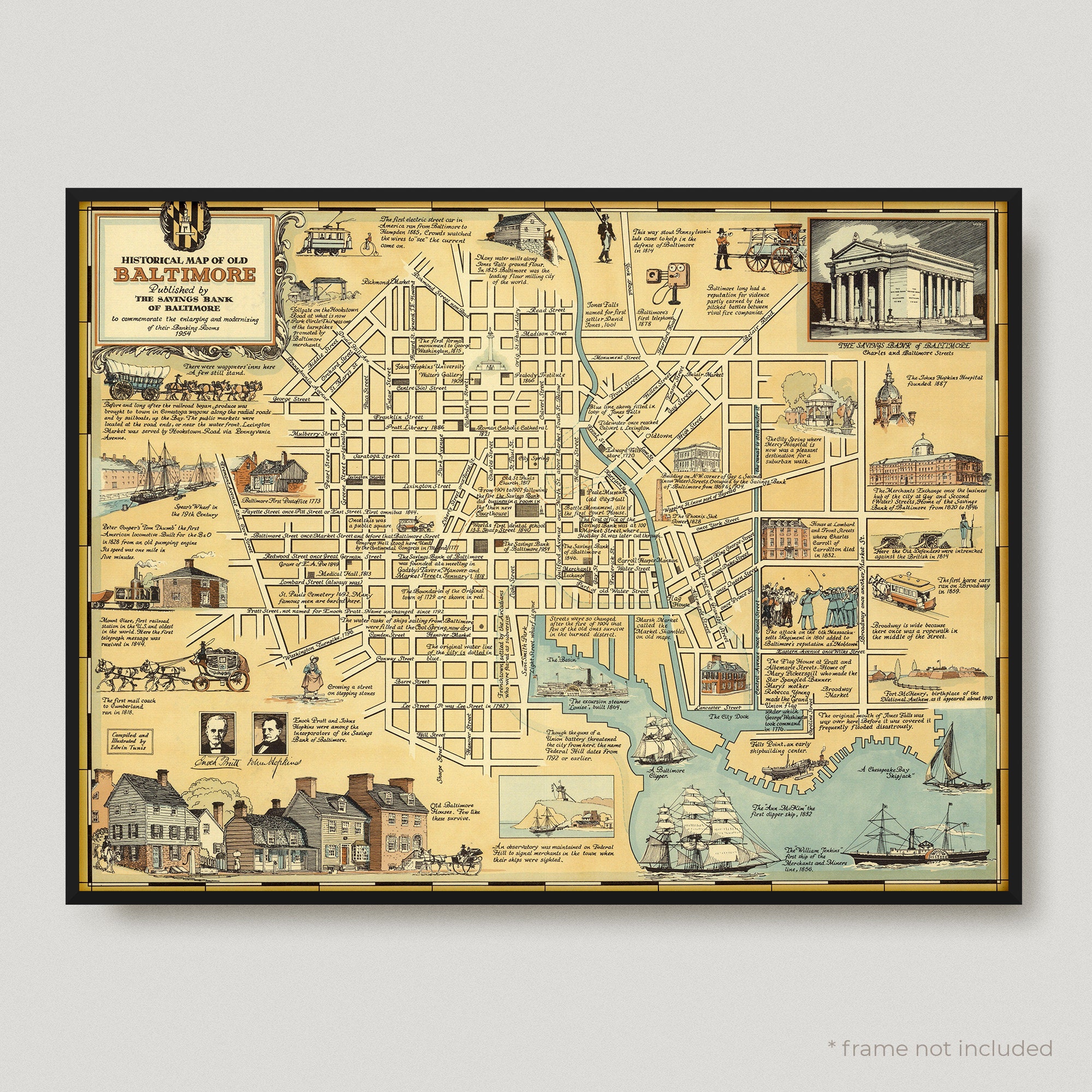 1897 Historical Map of Old Baltimore Antique Map of - Etsy